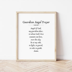Catholic Prayer Print "guardian Angel Prayer" - Angel of God - 8X10 ...