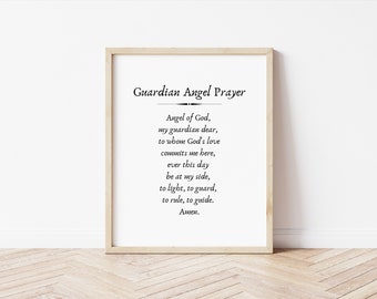 Angel of God Prayer Art Print Poster Catholic Prayer - Etsy
