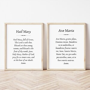 Catholic Prayer Print Bundle "the Holy Rosary" - Our Father, Hail Mary ...