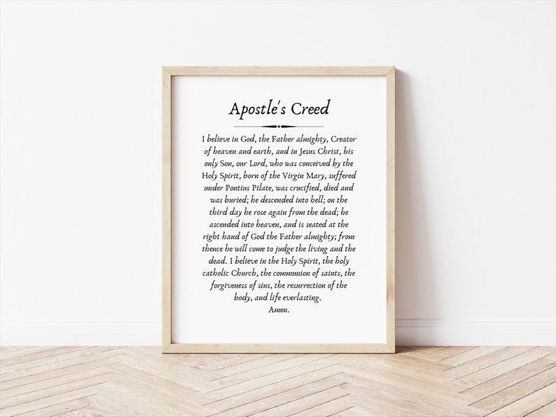 Catholic Prayer Print apostle's Creed - Etsy