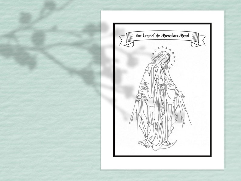 Printable Coloring Page our Lady of the Miraculous Medal Catholic ...