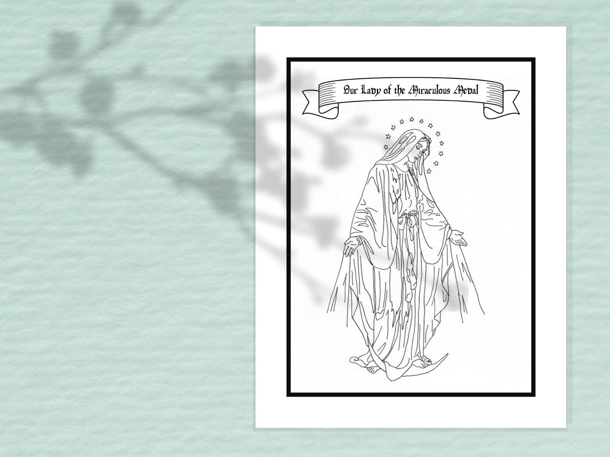 Printable Coloring Page our Lady of the Miraculous Medal Catholic ...