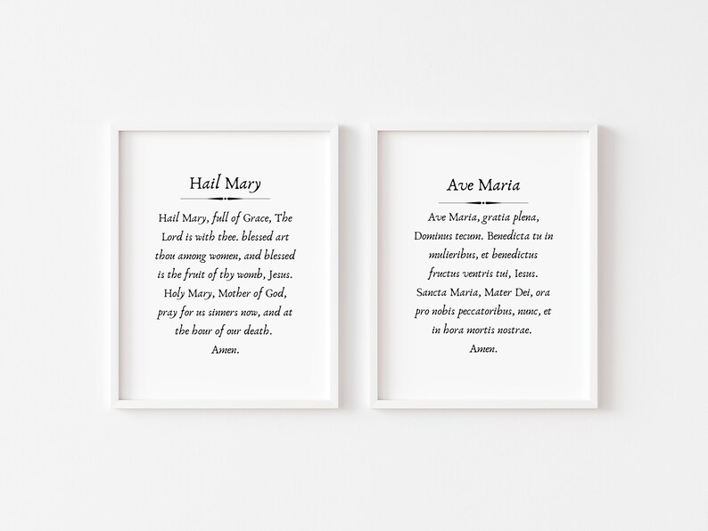 Catholic Prayer Print ULTIMATE Bundle Our Father Hail Mary - Etsy