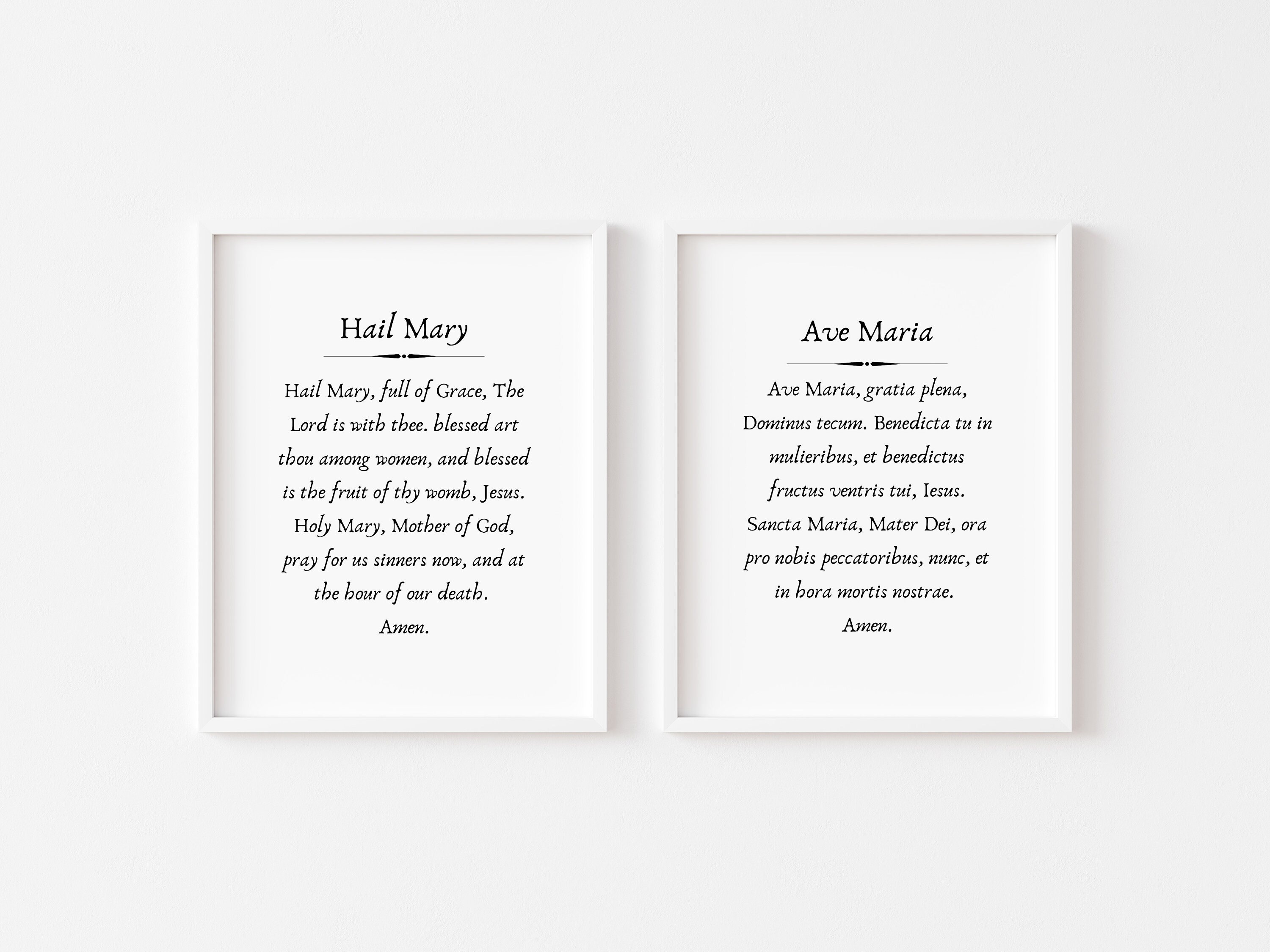 Catholic Prayer Print MEGA Bundle Hail Mary, Hail Holy Queen, Memorare ...