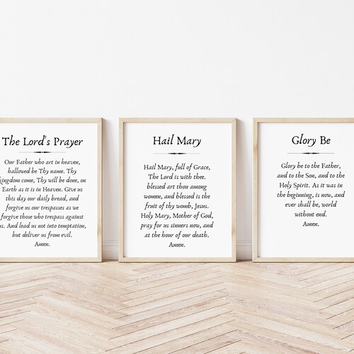 Catholic Prayer Print Bundle the Holy Rosary Our - Etsy