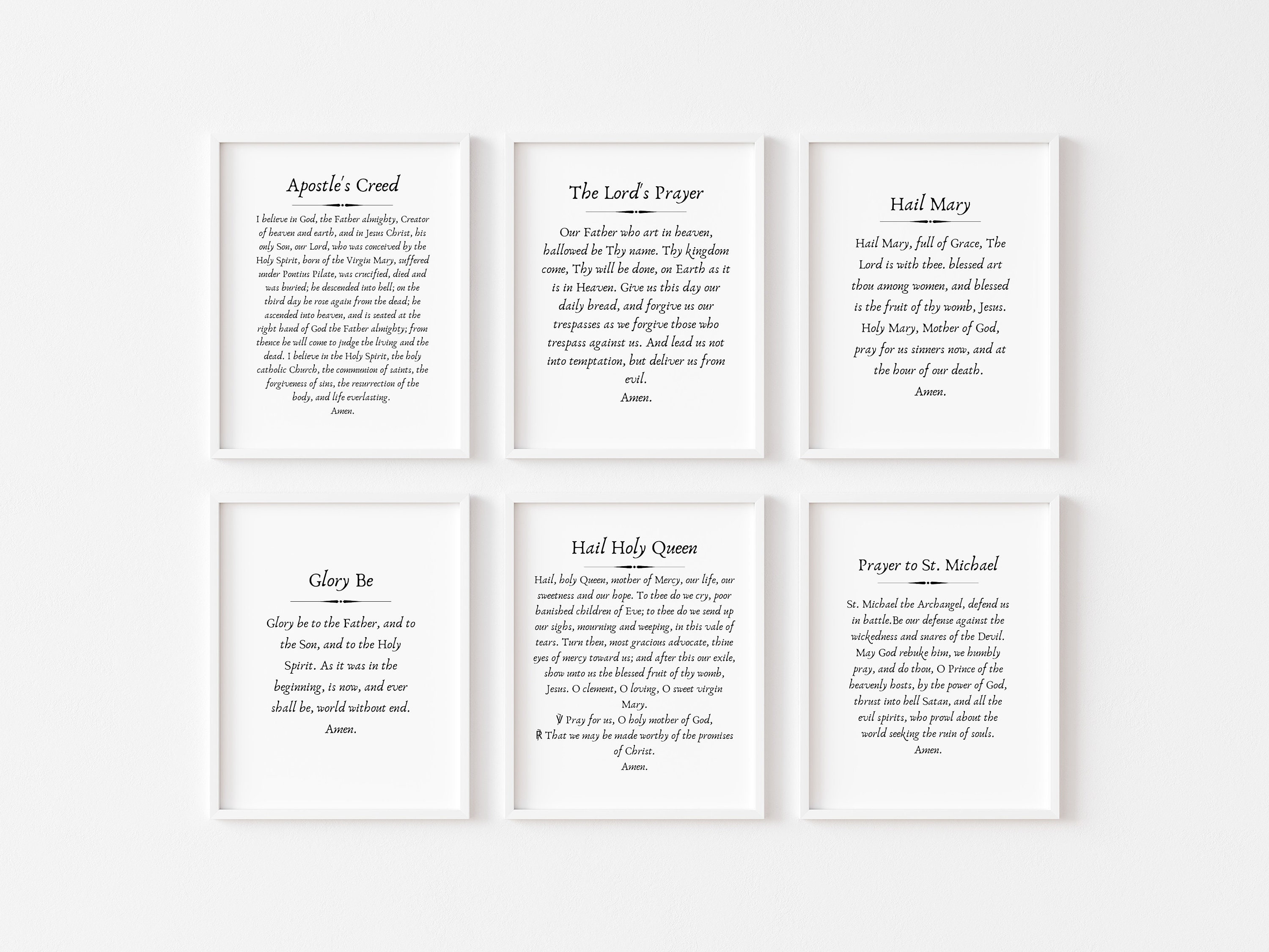 Catholic Prayer Print ULTIMATE Bundle Our Father Hail Mary - Etsy