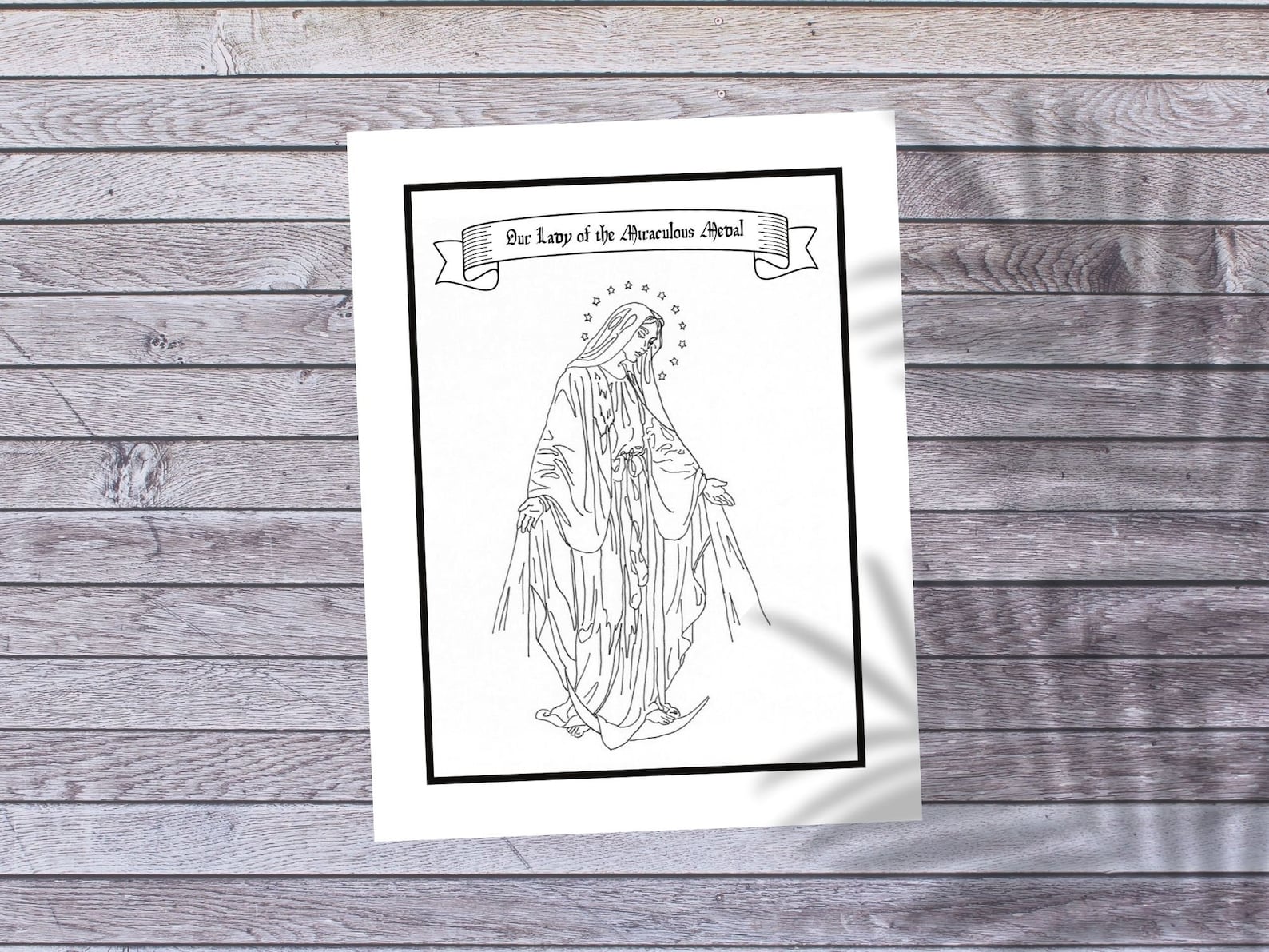Printable Coloring Page "our Lady of the Miraculous Medal" - Catholic ...