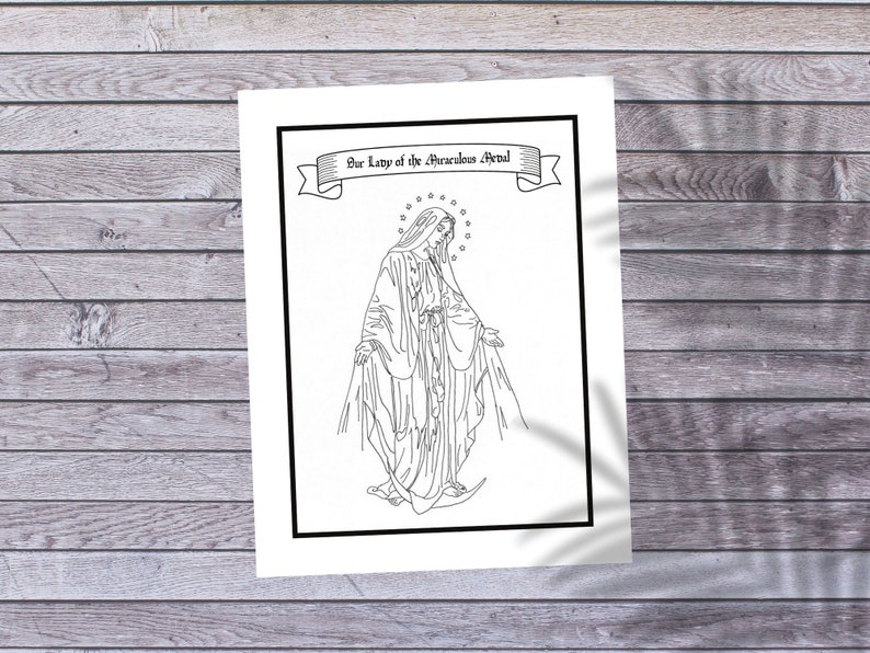 Our Lady of the Miraculous Medal Coloring Page - Catholic Art (PDF ...