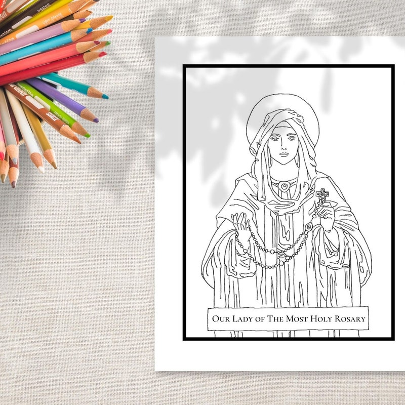 Rosary Coloring Sheet - Etsy