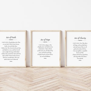 Catholic Prayer Bundle "the Acts of Faith Hope and Charity" - Faith ...