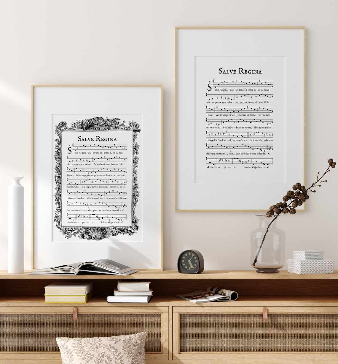 Gregorian Chant Print Salve Regina Art Print Catholic | Etsy
