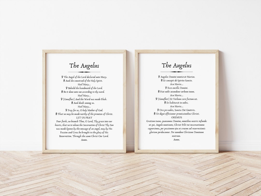 Catholic Prayer Print "angelus" - Printable "the Angel of the Lord ...