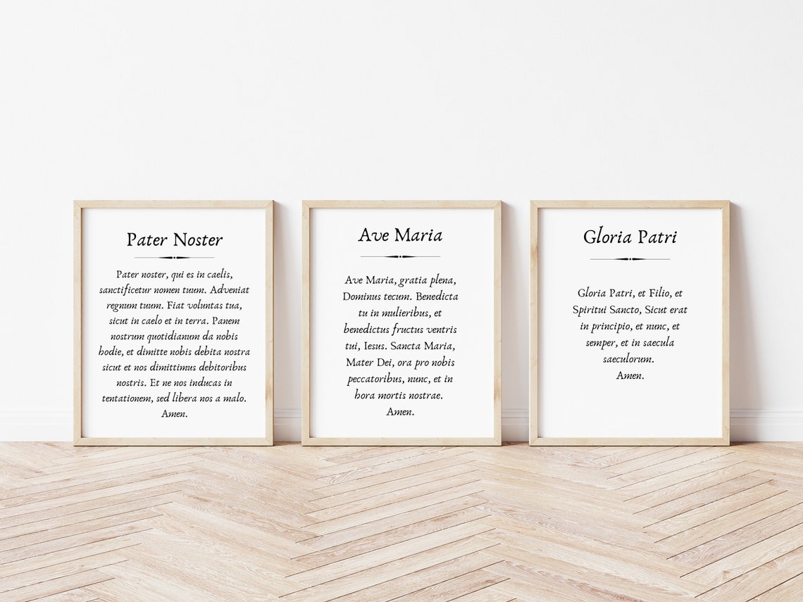 Catholic Prayer Print Bundle the Holy Rosary Our - Etsy