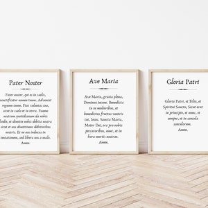 Catholic Prayer Print Bundle "the Holy Rosary" - Our Father, Hail Mary ...