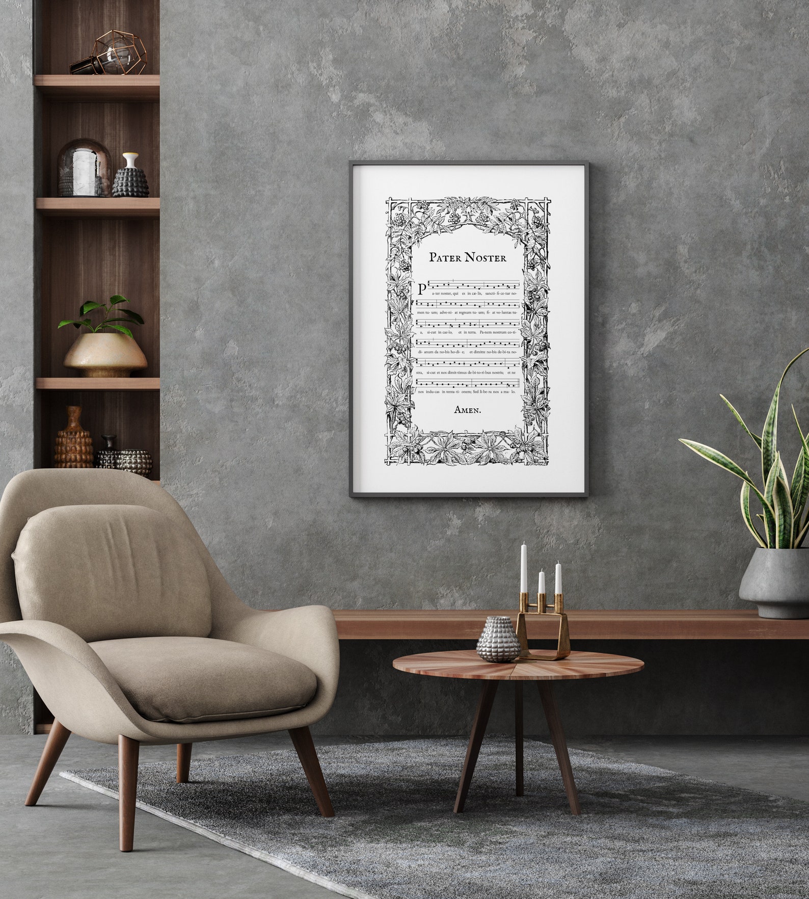 Gregorian Chant Print - Pater Noster Art Print - Catholic Sheet Music ...