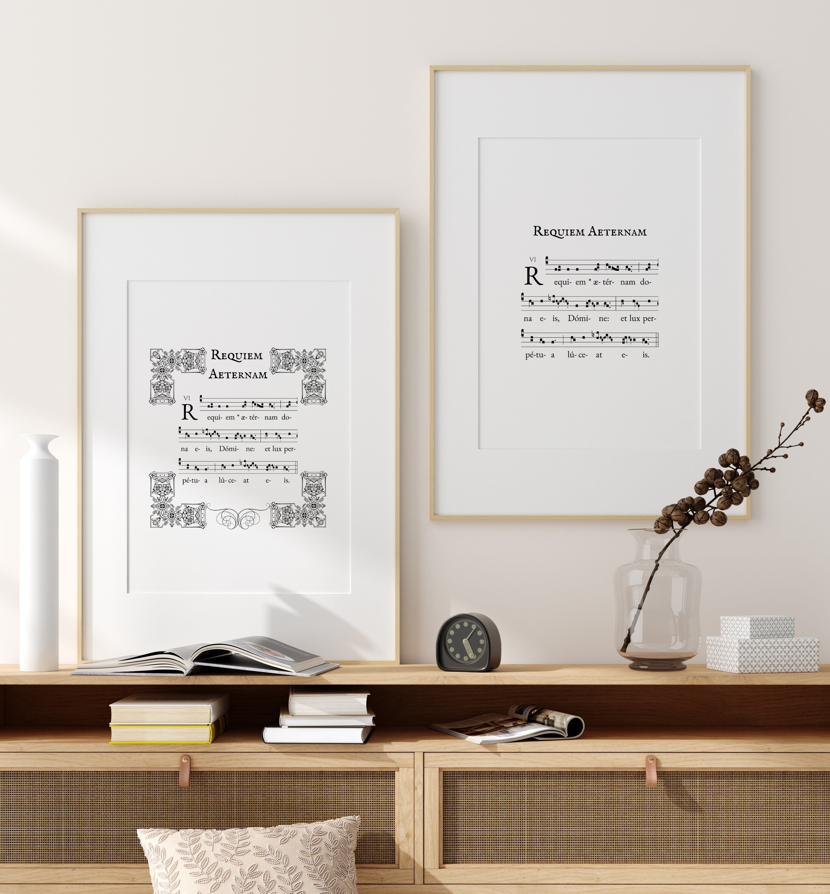 Gregorian Chant Print - Requiem Aeternam Art Print - Catholic Sheet ...