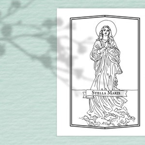 Printable Coloring Page "stella Maris" - Catholic Coloring Page ...