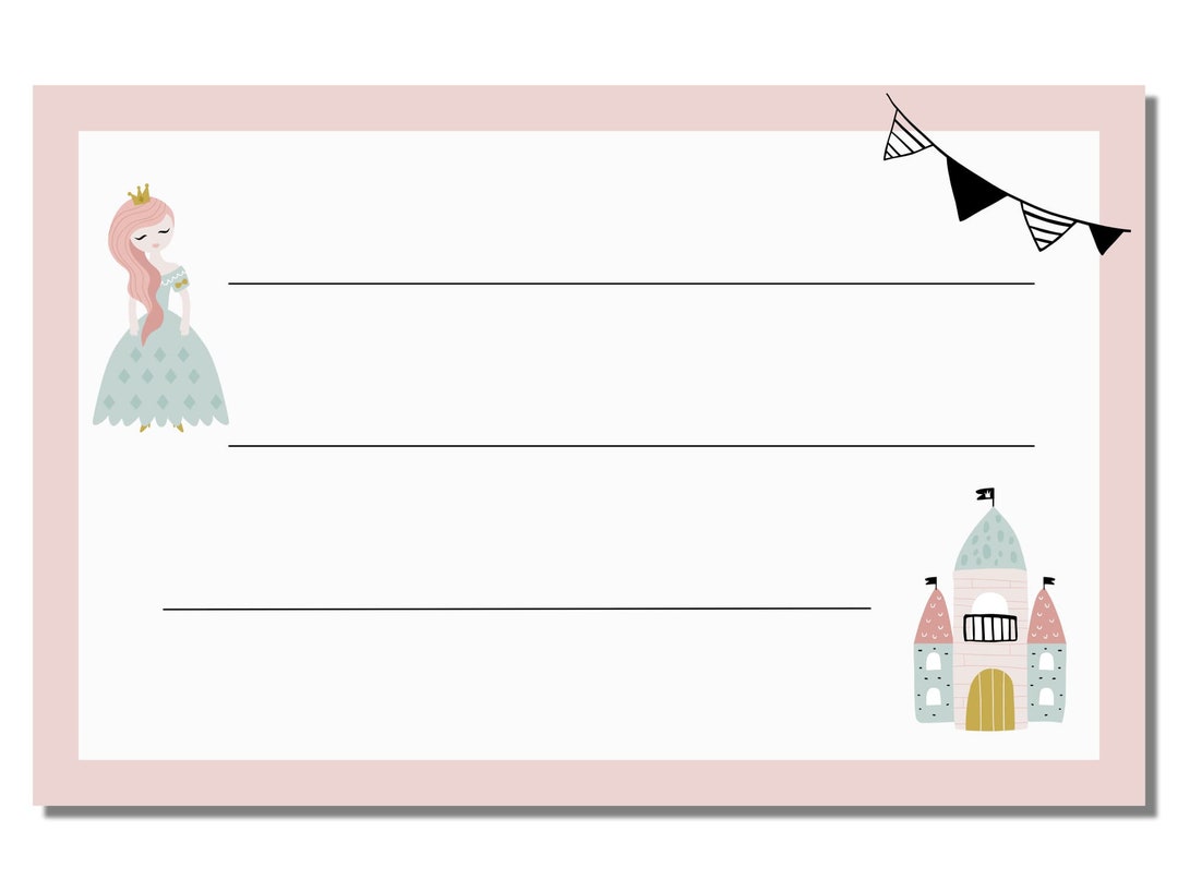 School Notebook Labels Princess, 10 Pieces, Book Labels, Name Tags ...