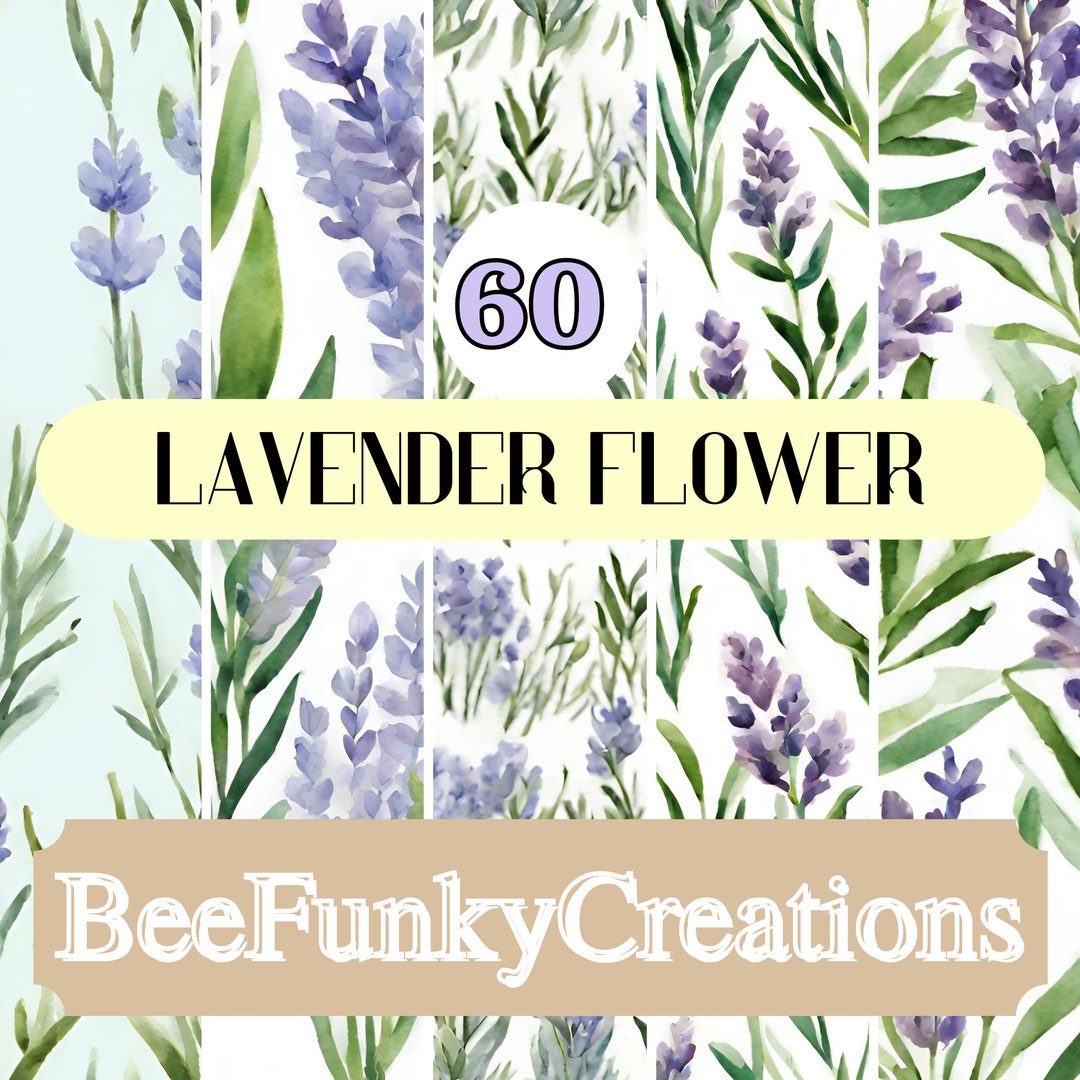 60 Watercolor Lavender Seamless Pattern, Watercolor Floral Paper ...