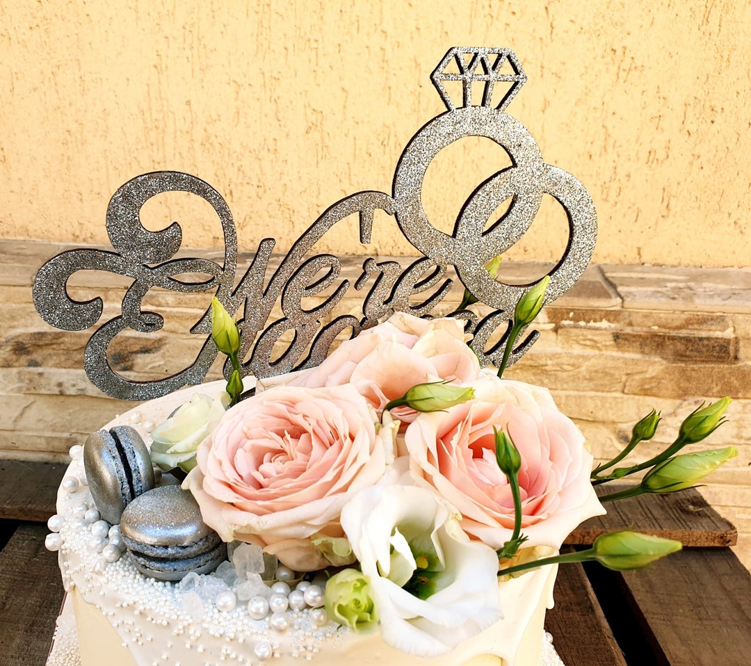 Lasercut DXF/ Topper We're Engaged Decoration for Cake 4mm Plywood ...