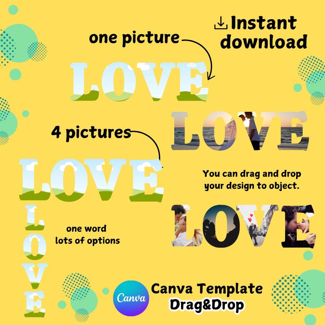 Love Photo Frames Canva Templates, Romantic Custom Wall Art for Couples ...