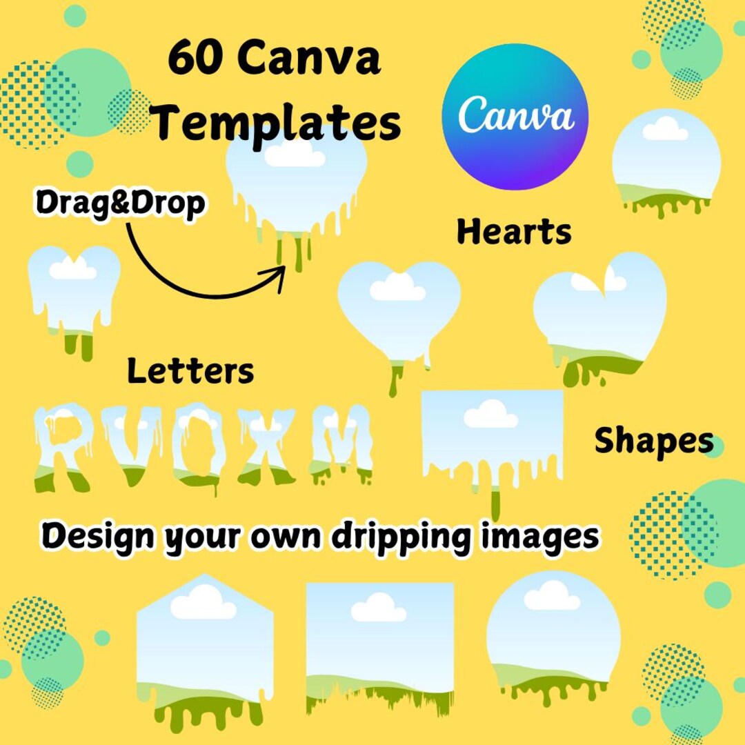 Dripping Frames Canva Templates, Dripping Frame Mockup , Canva Template ...