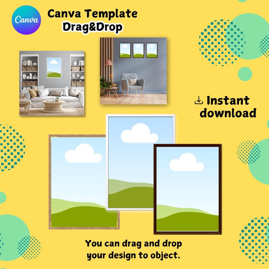 Canva Wall Art Mockup, Bundle Canva Frame Mockup, Canva Frame Template ...