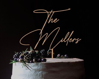 Rose Gold Wedding Cake Topper Personalized Cake Topper Rustic Wedding ...