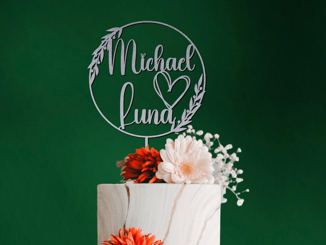 Personalized Cake Topper for Wedding Cake Topper Silver Personalized ...