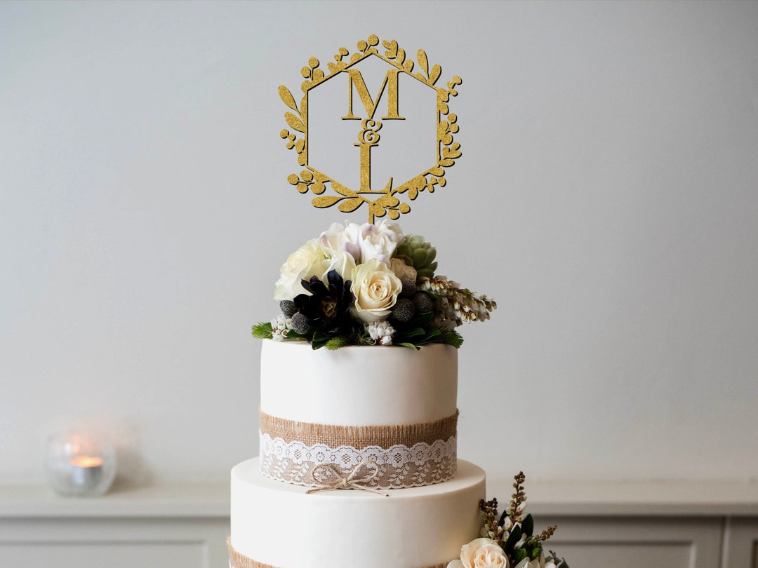 Silver Custom Wedding Cake Topper Custom Cake Topper Rustic Wedding ...