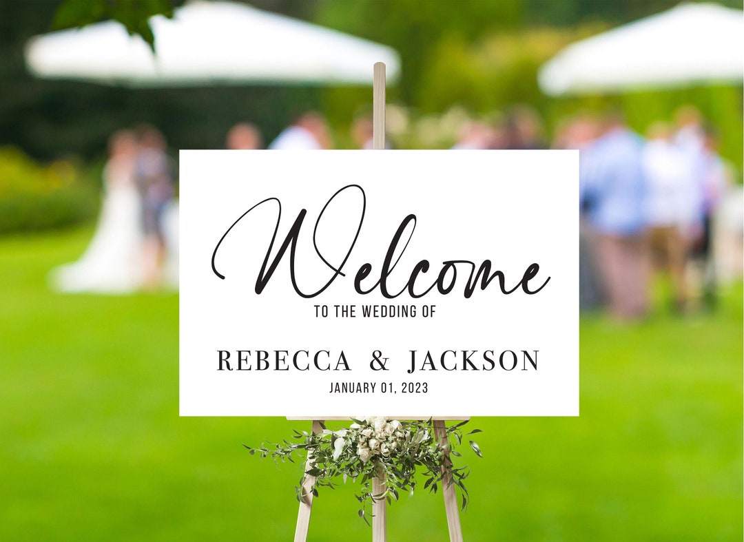 Custom Wedding Welcome Sign Simple Wedding Welcome Sign White Outdoor ...