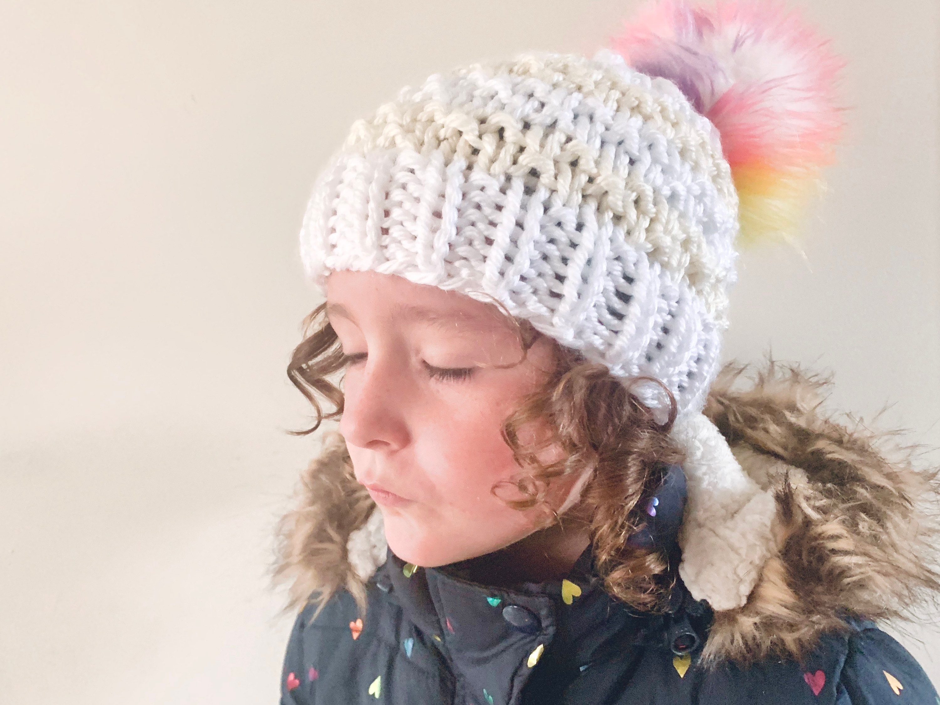 Youth Rainbow Winter Hat Toddler Winter Hat Child Chunky - Etsy UK