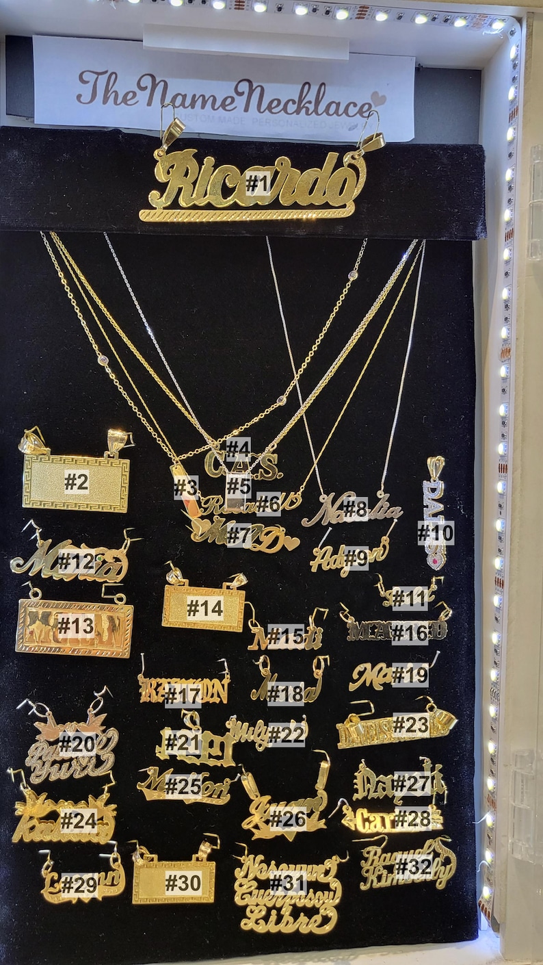 14k Gold Custom Name Charms - Etsy