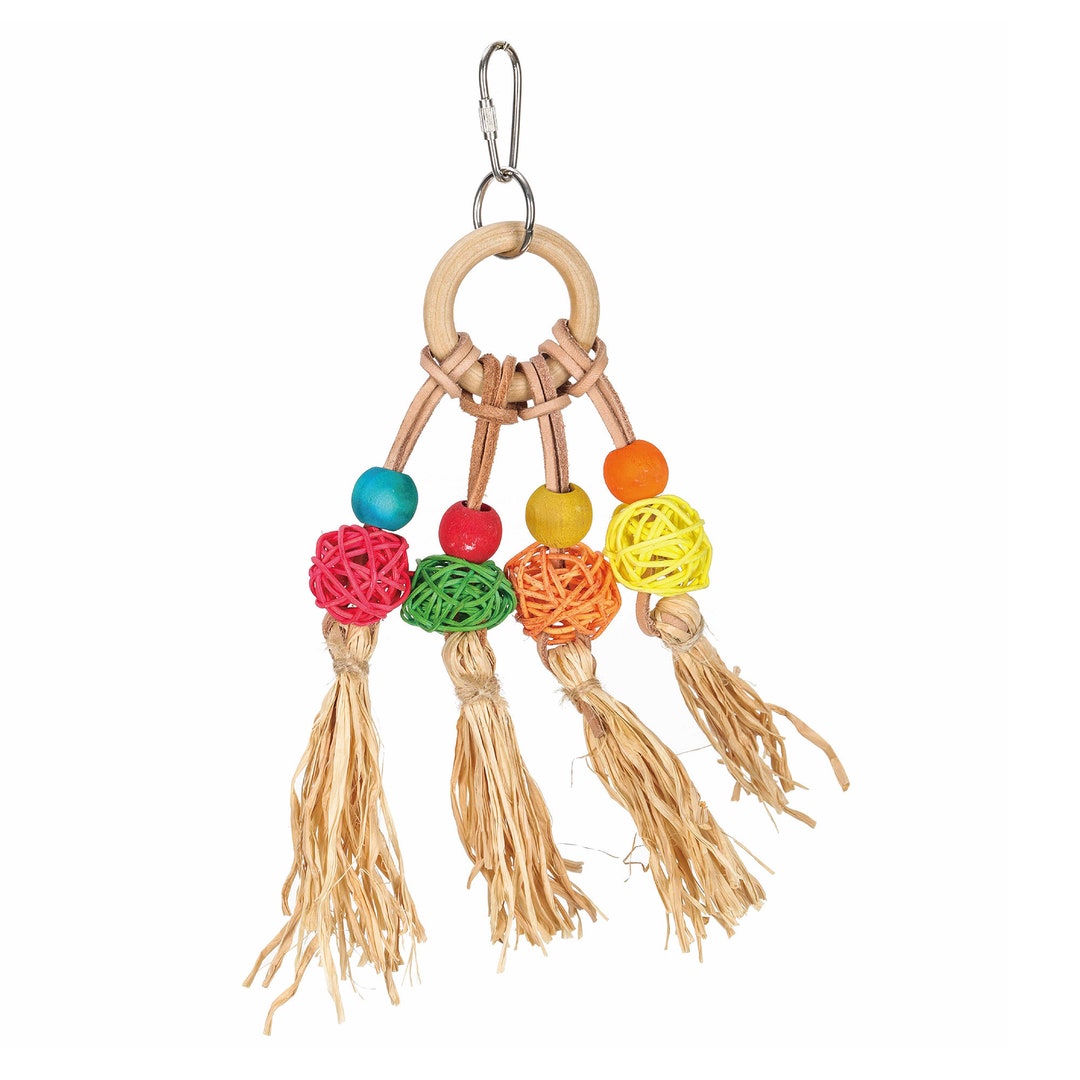 Natural Parrot Preening Toy With Wicker Balls - Etsy