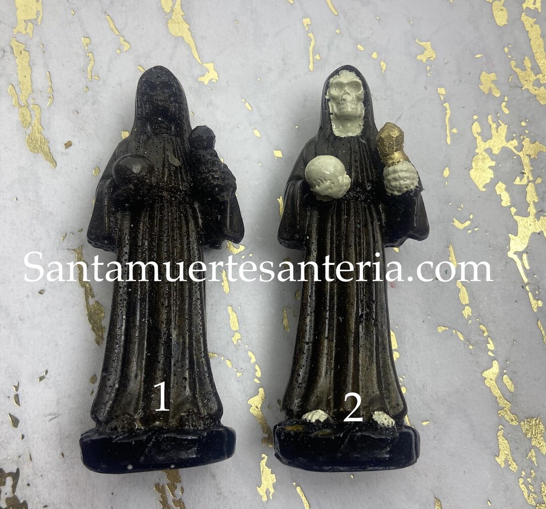 Black Holy Death Statues/estatuas Santa Muerte Negra - Etsy