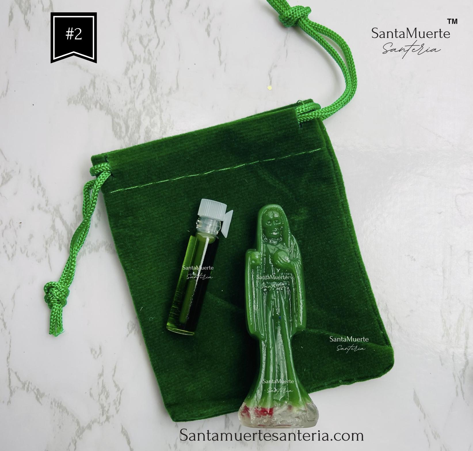 Holy Death Amulet, Holy Death Green Statue, Santa Muerte Amuleto, Santa ...