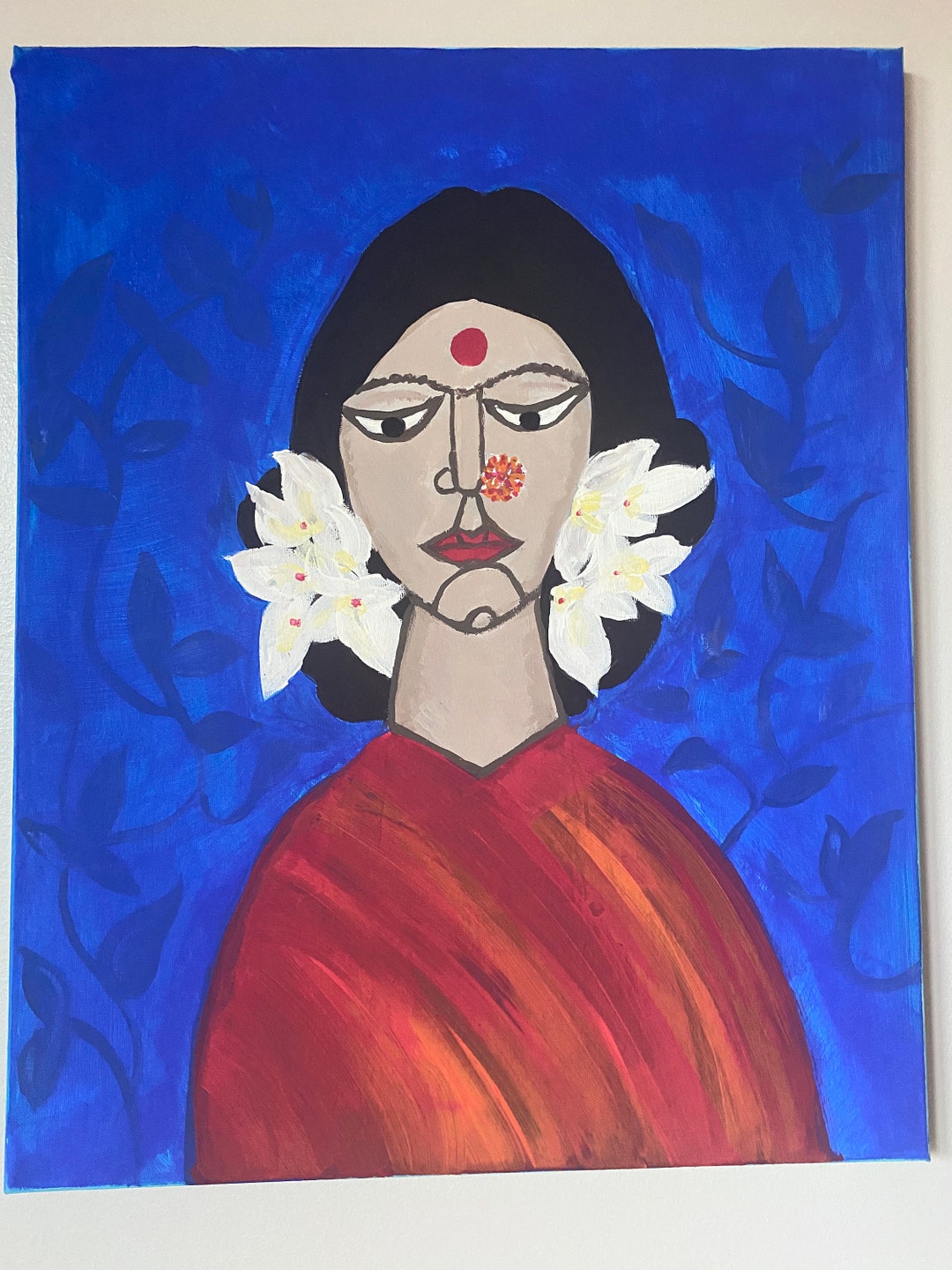 The Bride Modern Abstract Ethnic Indian Acrylic Painting on Canvas - Etsy