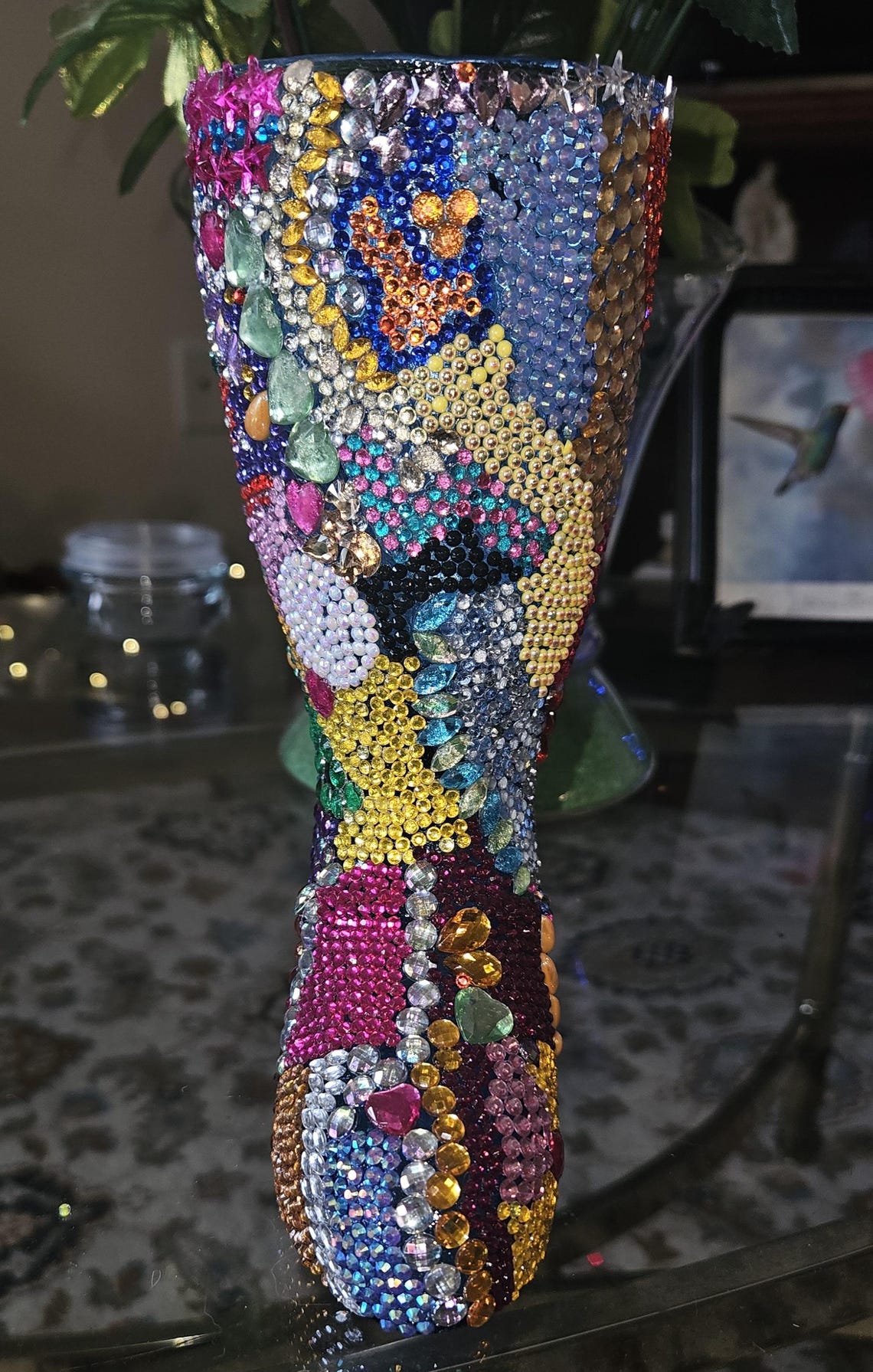 Hand-placed Rhinestone (blinged Out) Glass Cowgirl Boot - Etsy