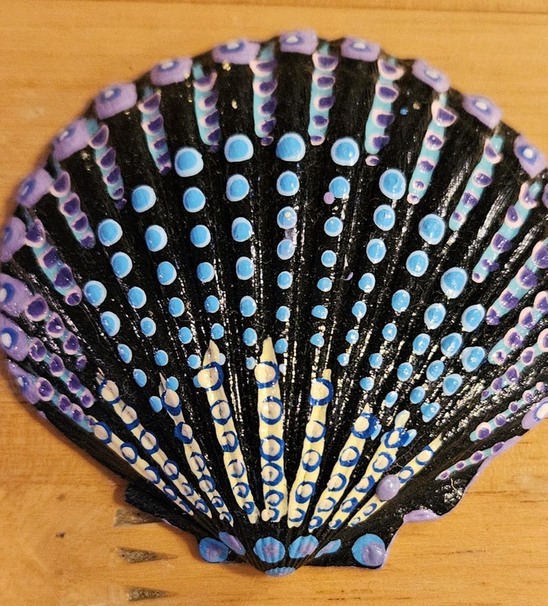 Unique** Cape Cod Hand-painted Scallop Shell - Etsy