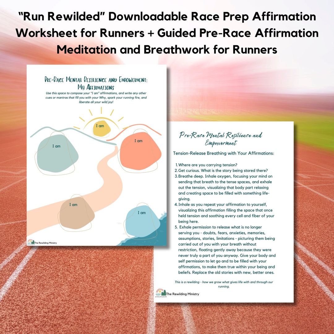 Run Rewilded Affirmations Worksheet for Runners + Guided Meditation for ...