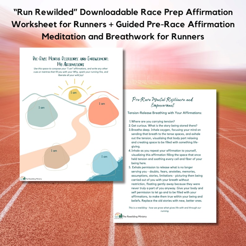 Run Rewilded Affirmations Worksheet for Runners + Guided Meditation for ...