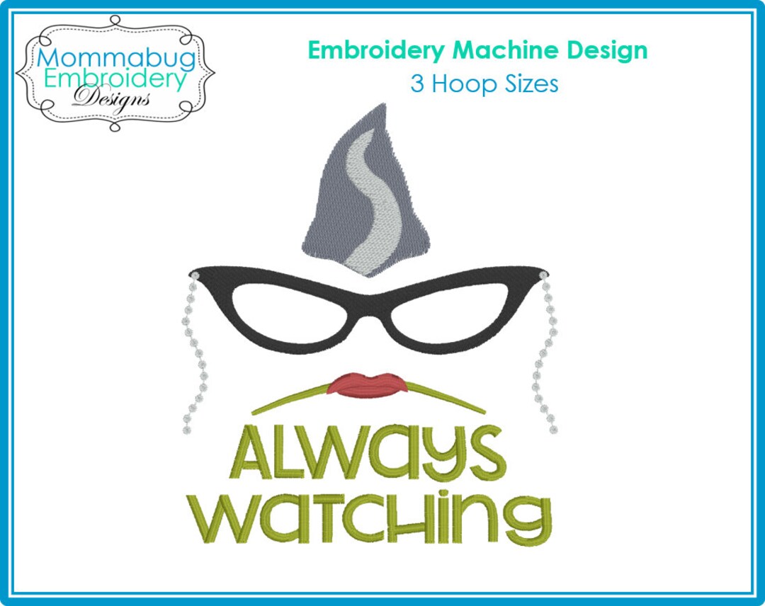 Roz Monsters Inc. Always Watching Digital Embroidery Machine Design ...