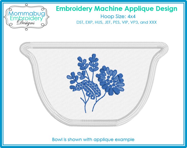Pyrex Colonial Mist Stacked Bowls DIGITAL Embroidery Machine Applique ...
