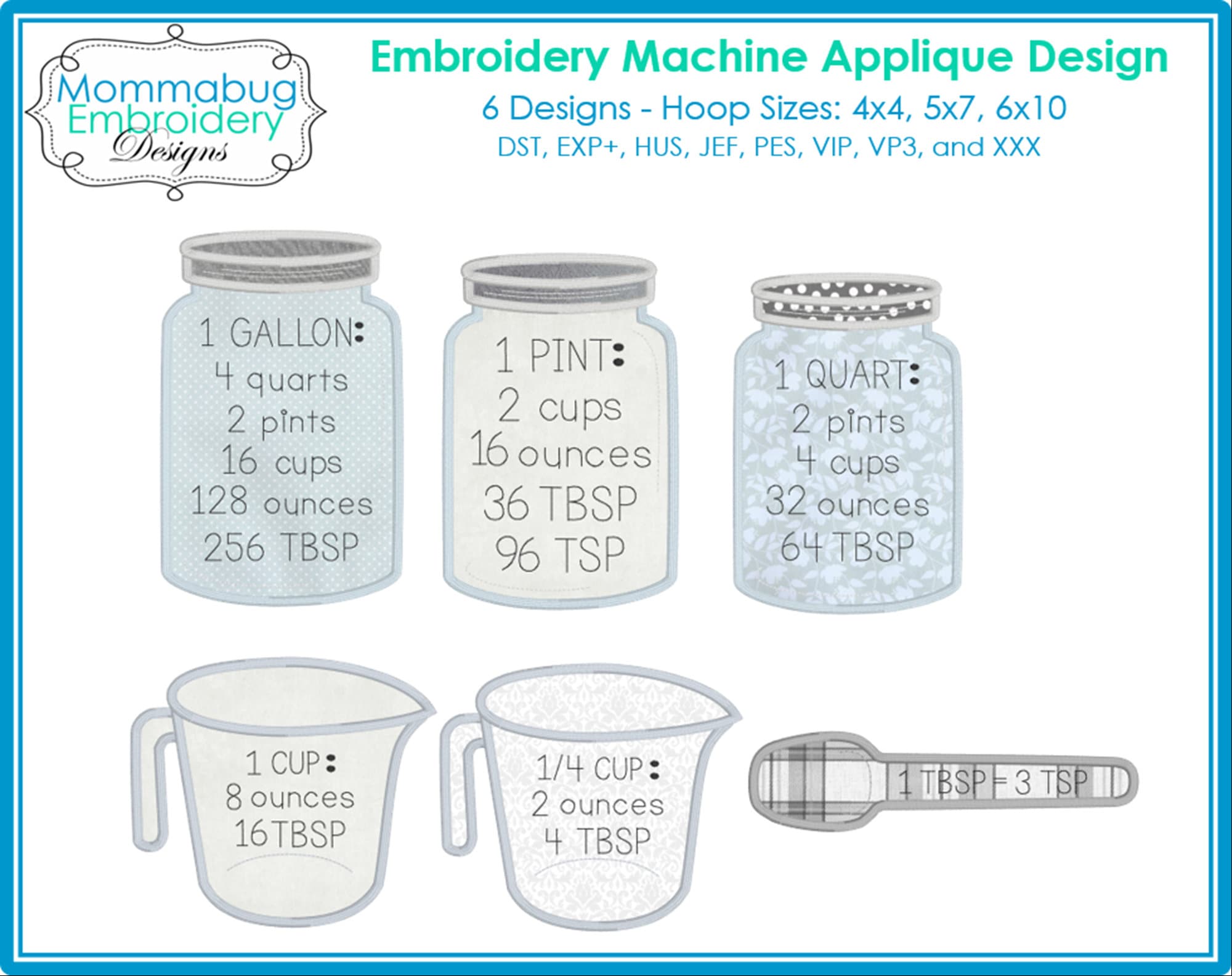 Kitchen Measuring Conversion Set Mason Jars Measuring Cups and Spoon ...