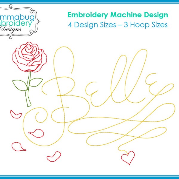 Belle Autograph Embroidery - Etsy