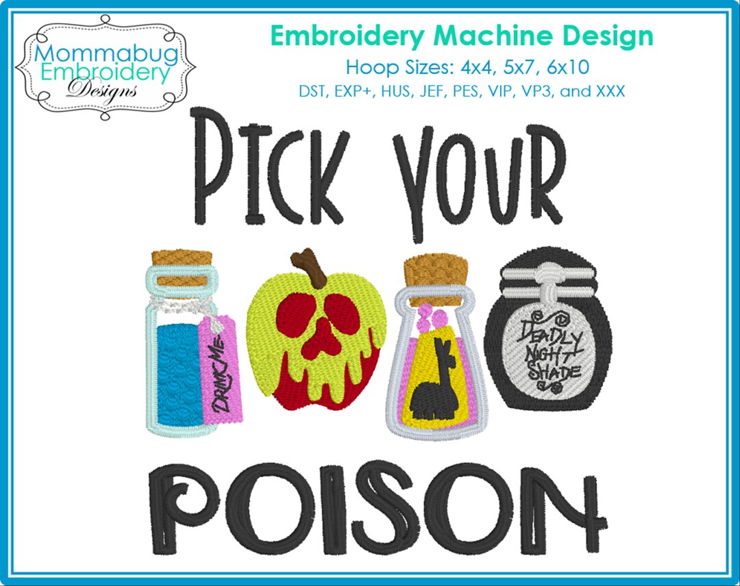 Cute Potions Word Art DIGITAL Embroidery Machine Design File - Etsy