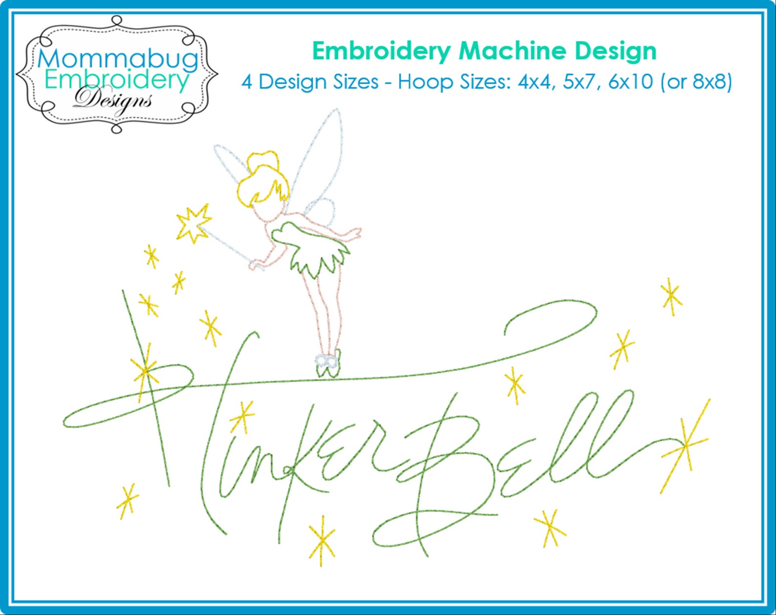 Tinkerbell Autograph Signature DIGITAL Embroidery Machine - Etsy