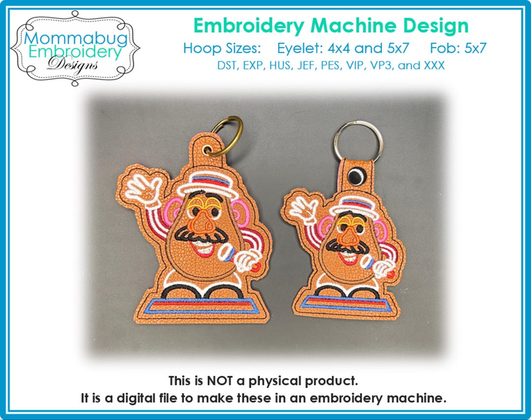 Potato Head Mania Key Fob DIGITAL Embroidery Machine Design File - Etsy