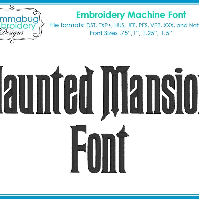 Haunted Embroidery Font - Etsy