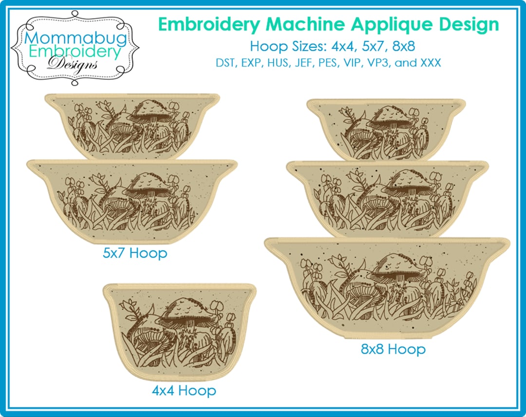 Pyrex Forest Fancies Applique Stacked Bowls DIGITAL Embroidery Machine ...